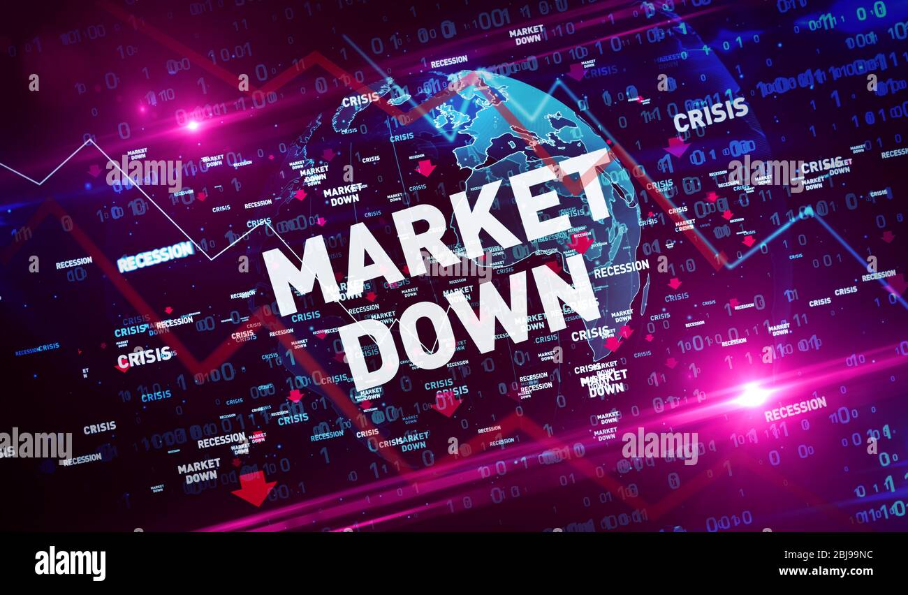 Financial crisis, global recession, stoks markets down and economy ...