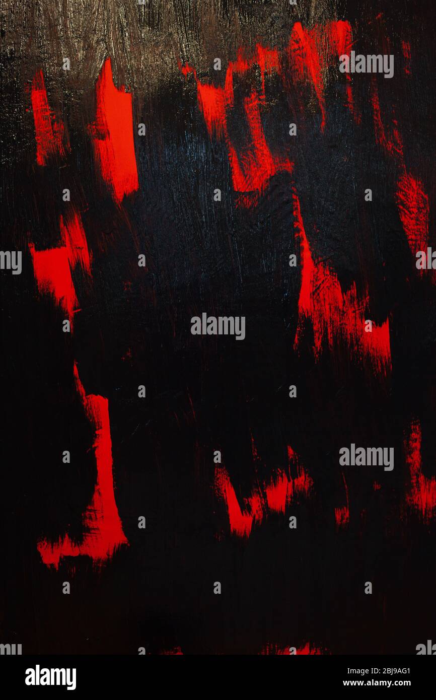 Brush painted black red wall background structure Stock Photo - Alamy