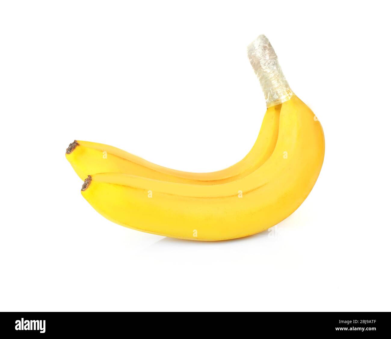 Fresh ripe bananas on white background Stock Photo - Alamy
