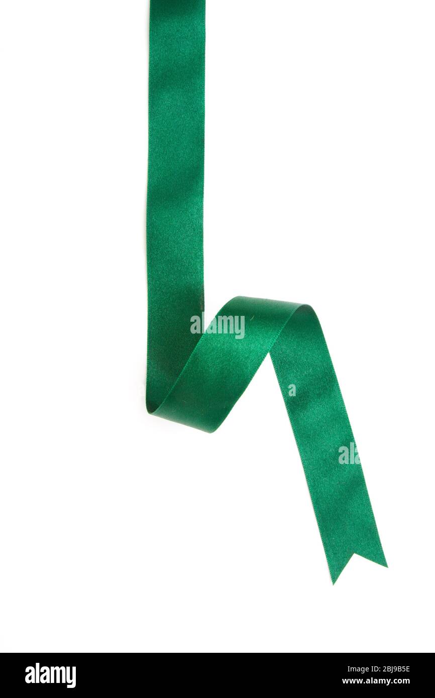 green ribbon border isolated on white background Stock Photo - Alamy