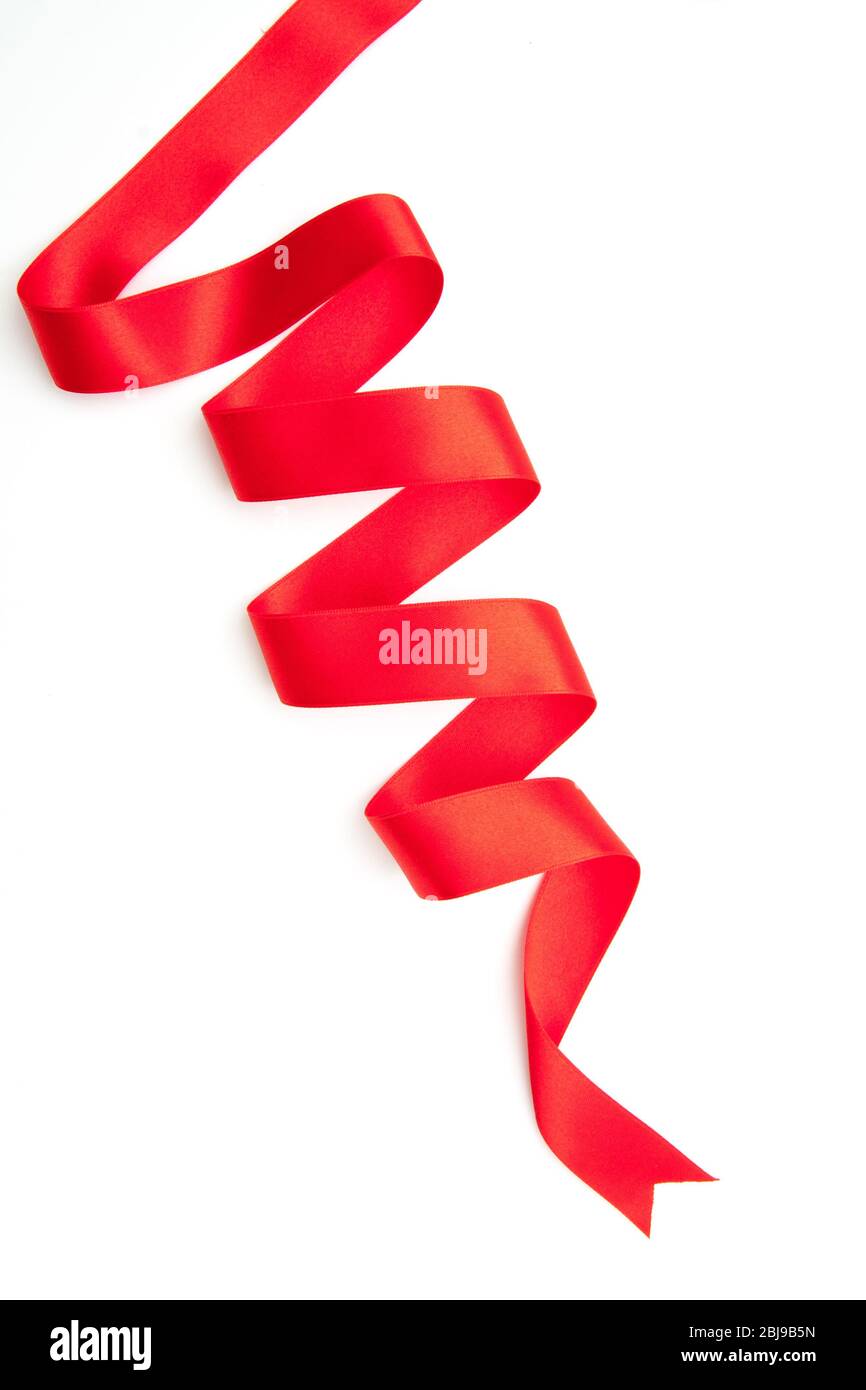 red ribbon border isolated on white background Stock Photo - Alamy
