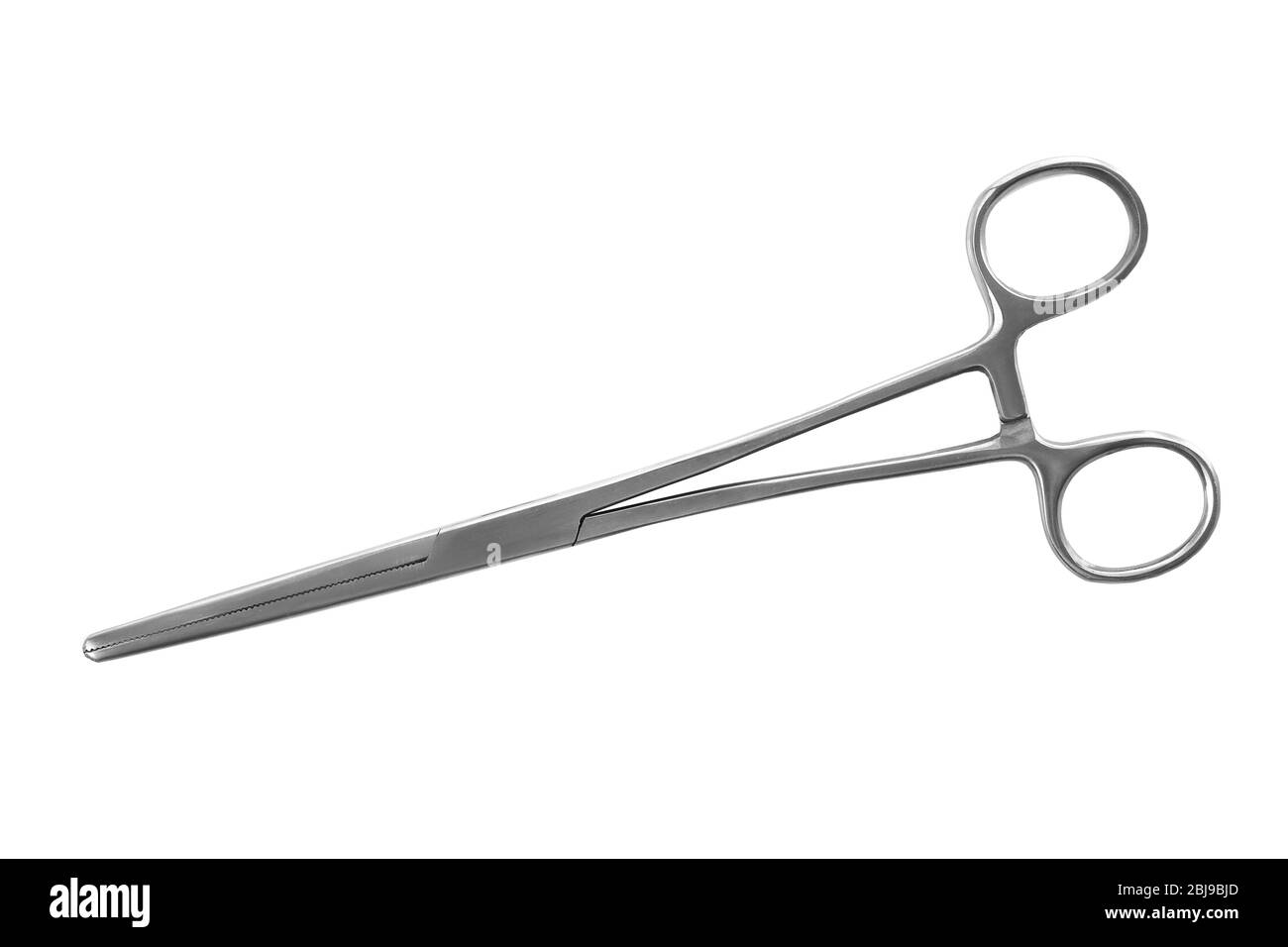 Medical clamp on a white background Stock Photo - Alamy