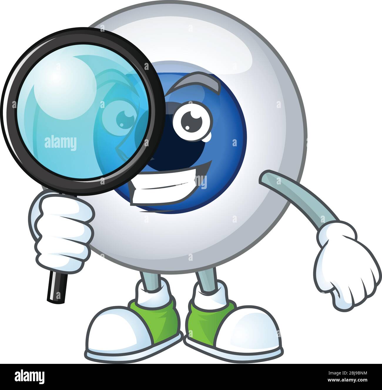 Smart Detective of human eye ball cartoon character design concept ...