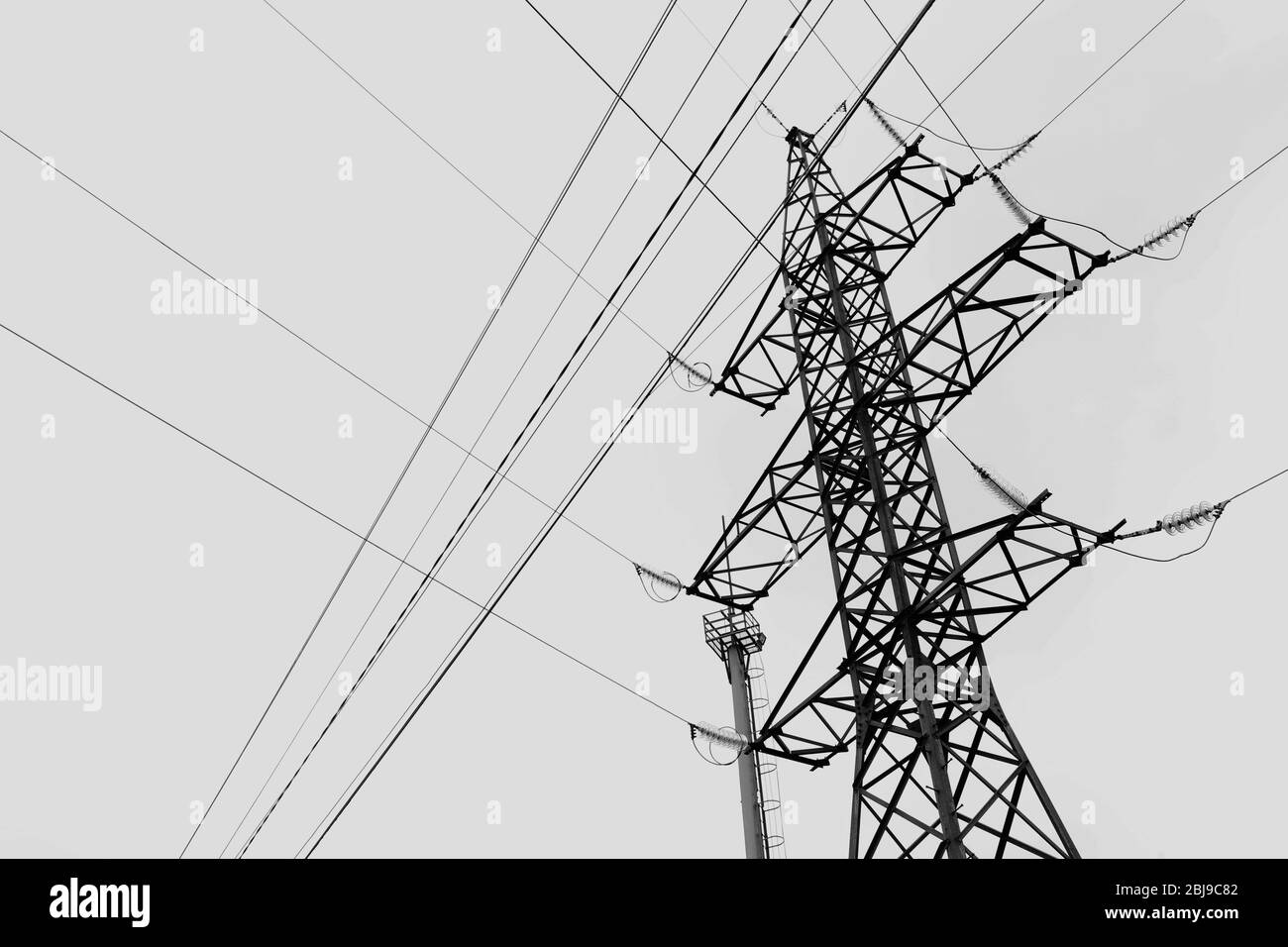 Electric pole on sky background Stock Photo - Alamy