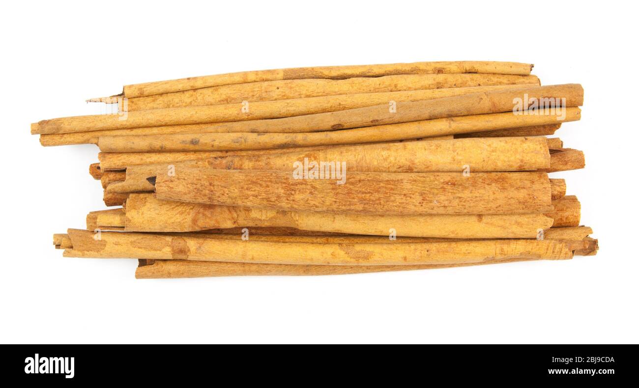 cinnamon ingredients close up isolated on white background Stock Photo ...
