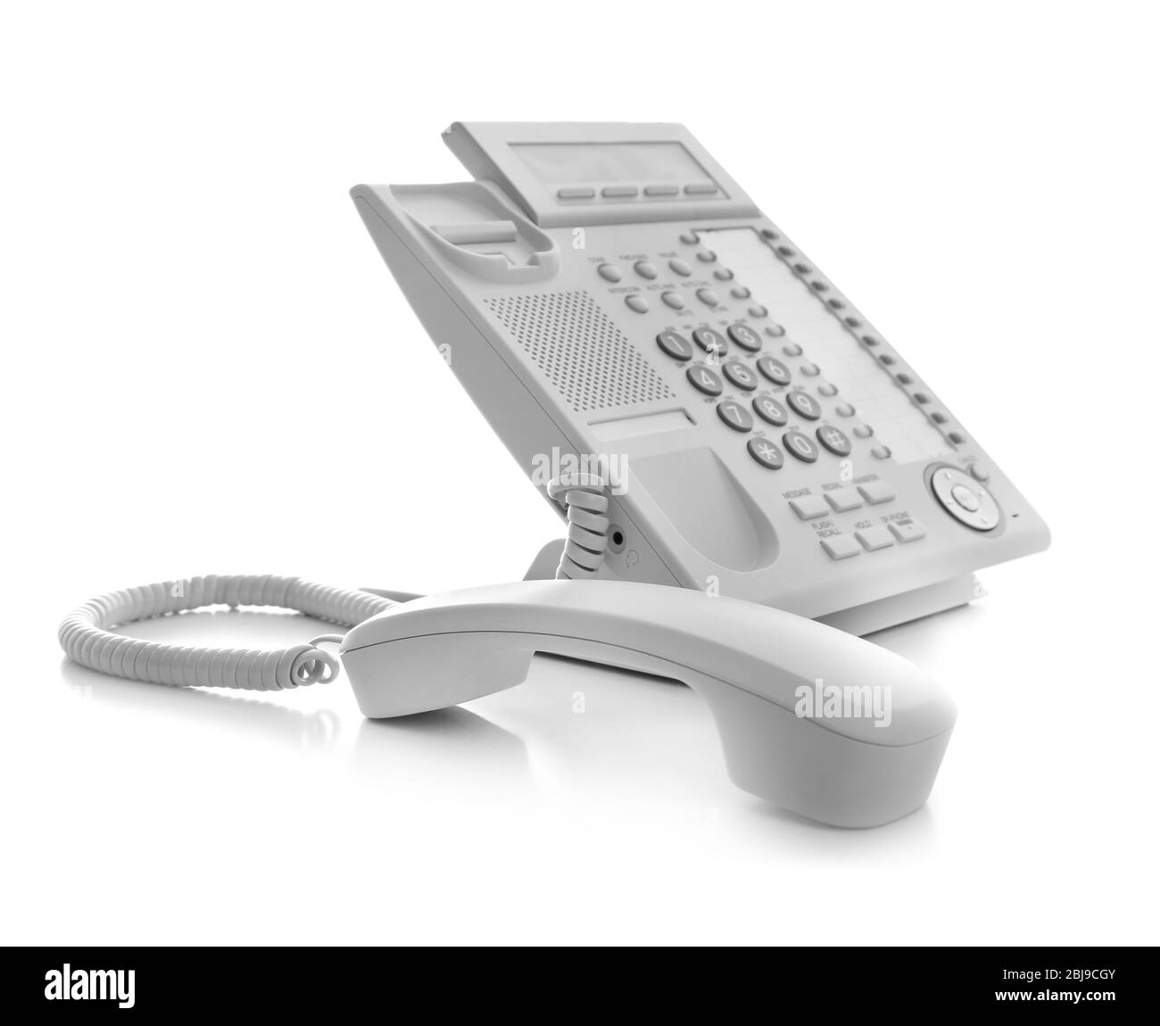 Modern office IP telephone set isolated on the white Stock Photo - Alamy