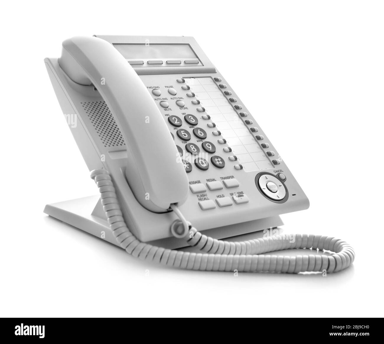 Modern office IP telephone set isolated on the white Stock Photo - Alamy
