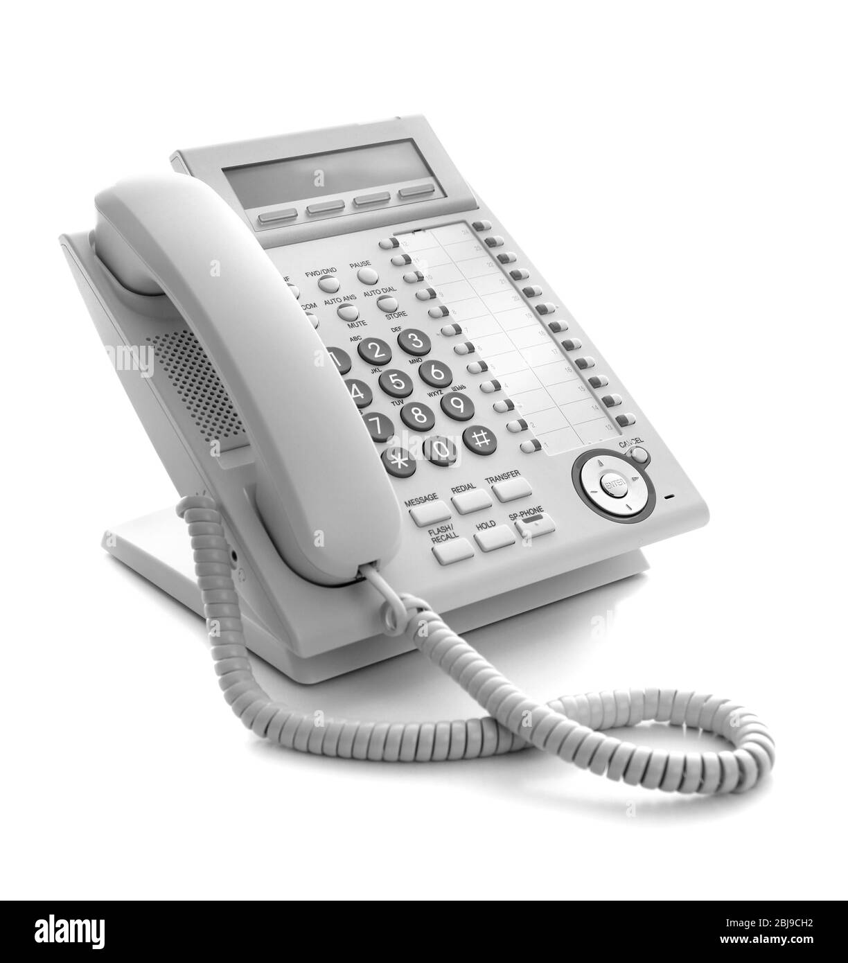 Modern office IP telephone set isolated on the white Stock Photo - Alamy