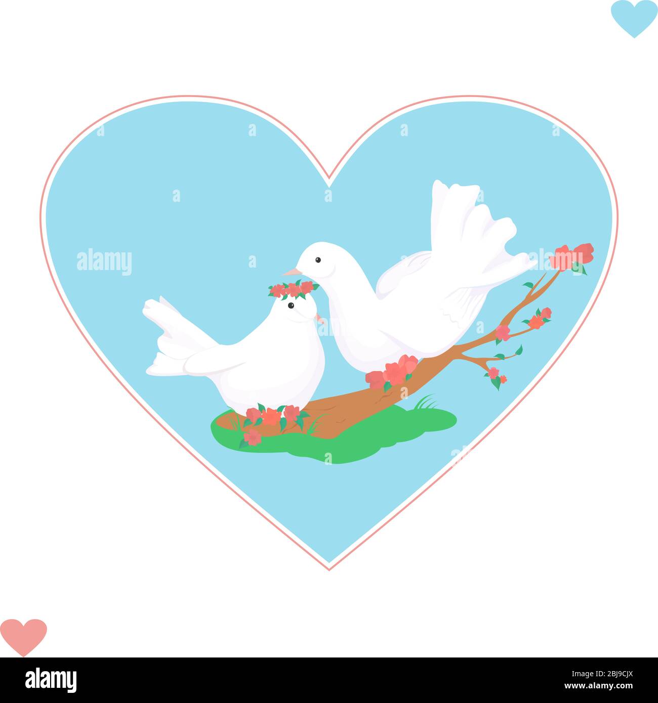 Wedding Heart Design With Doves