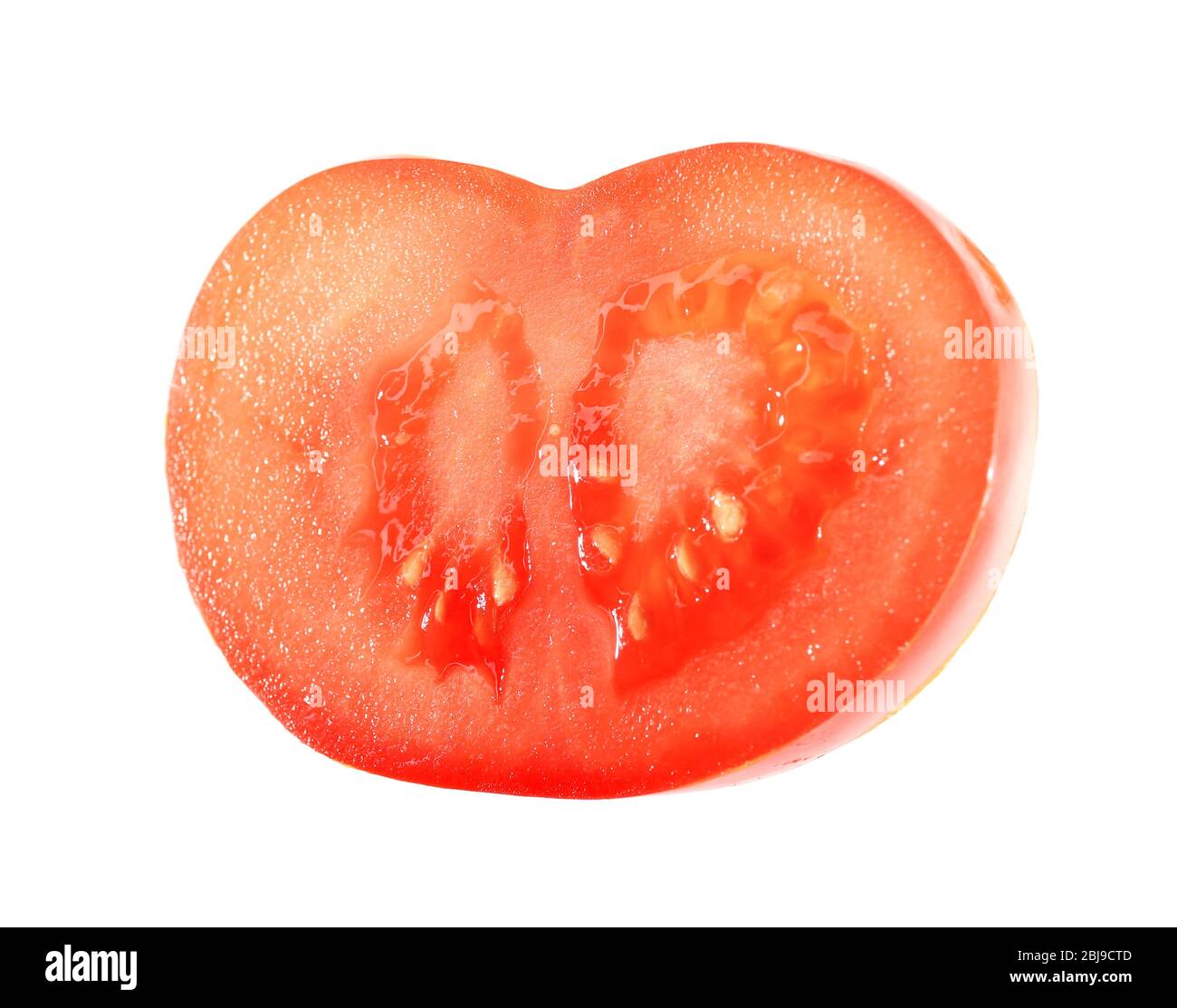 Fresh tomato slice on white background Stock Photo - Alamy