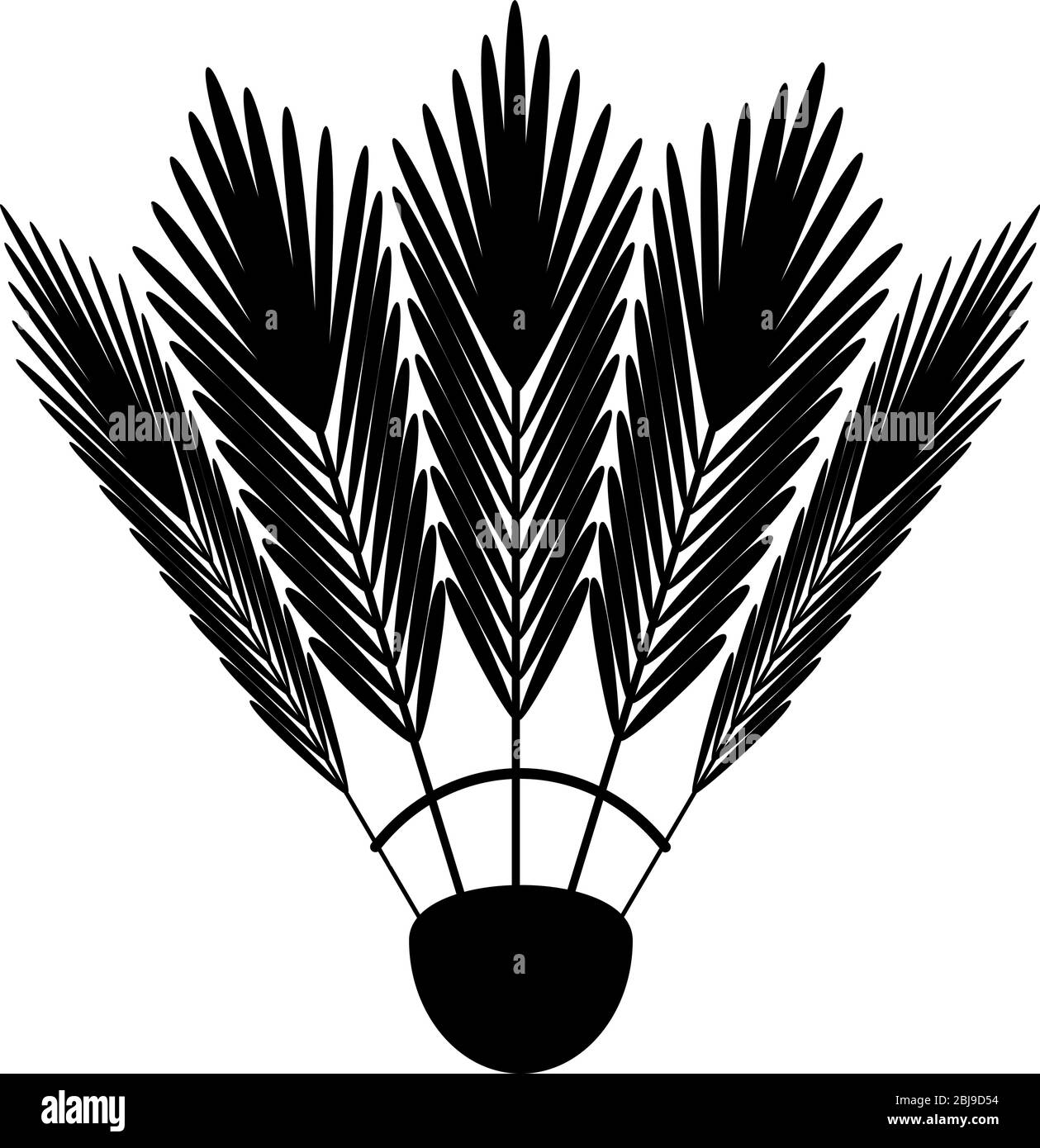 badminton shuttlecock icon. monochrome black isolated illustration on ...