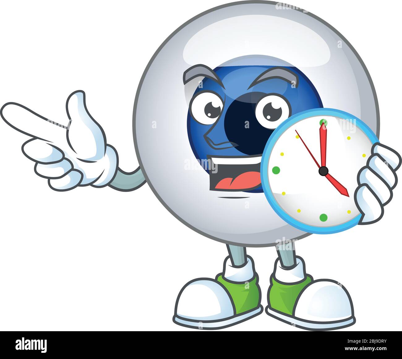 Human eye ball mascot design concept holding a circle clock Stock ...
