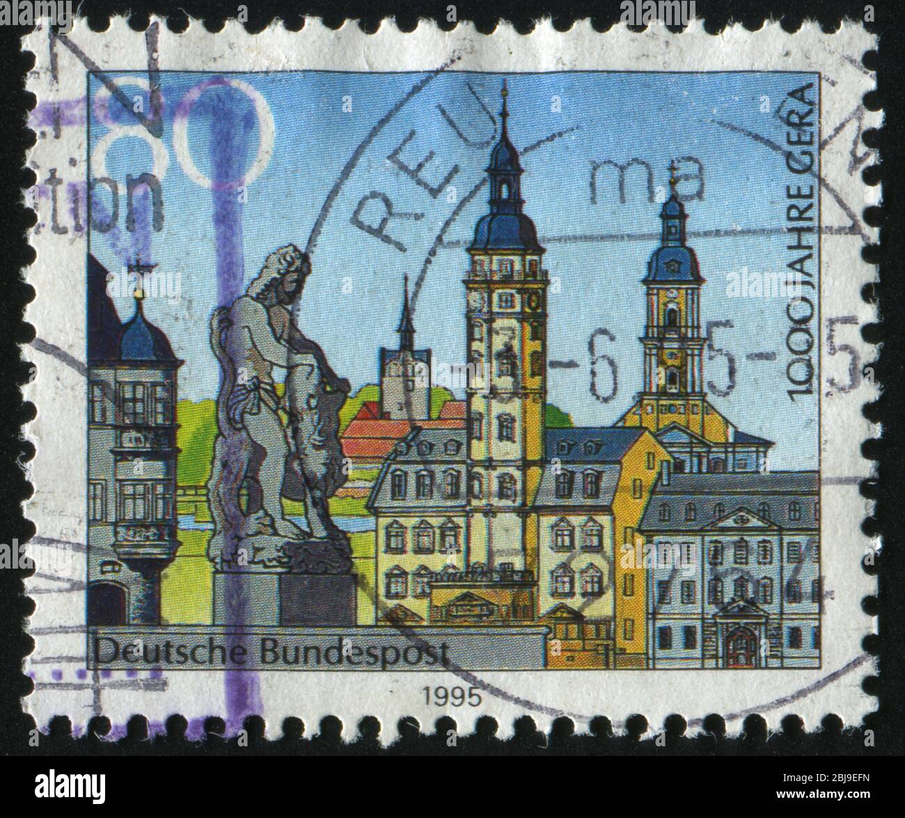 GERMANY- CIRCA 1995: stamp printed by Germany, shows Province of Gera ...