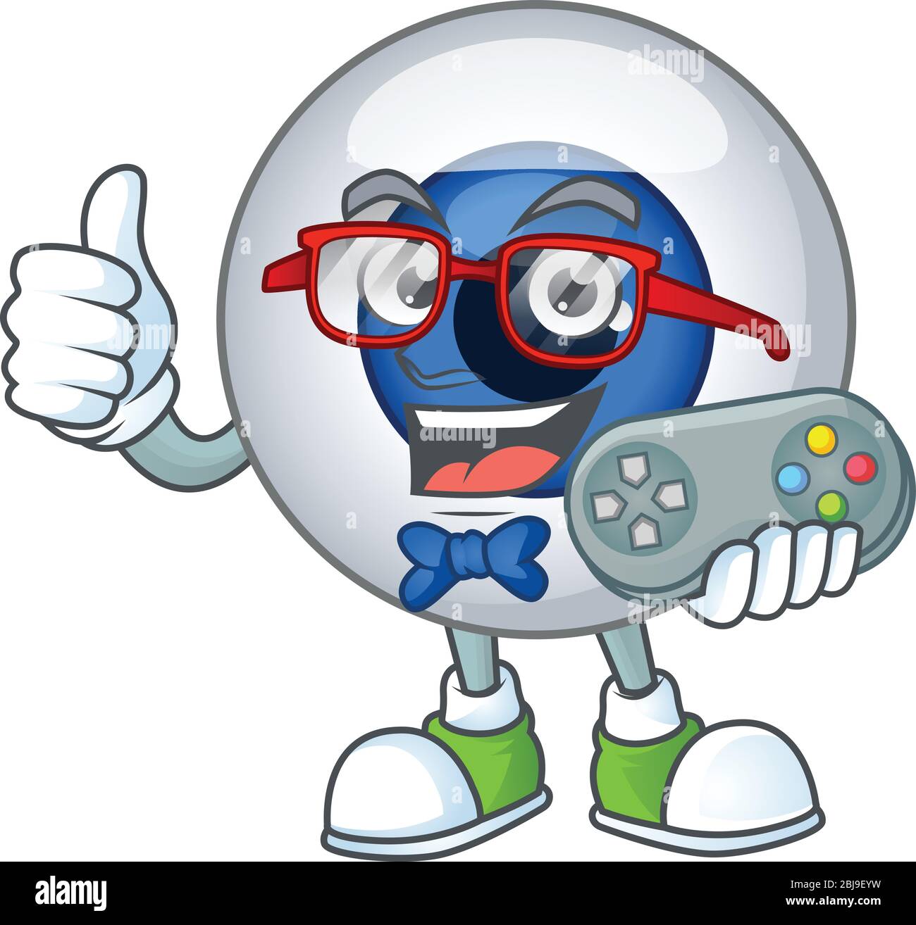 Human eye ball talented gamer mascot design play game with controller ...