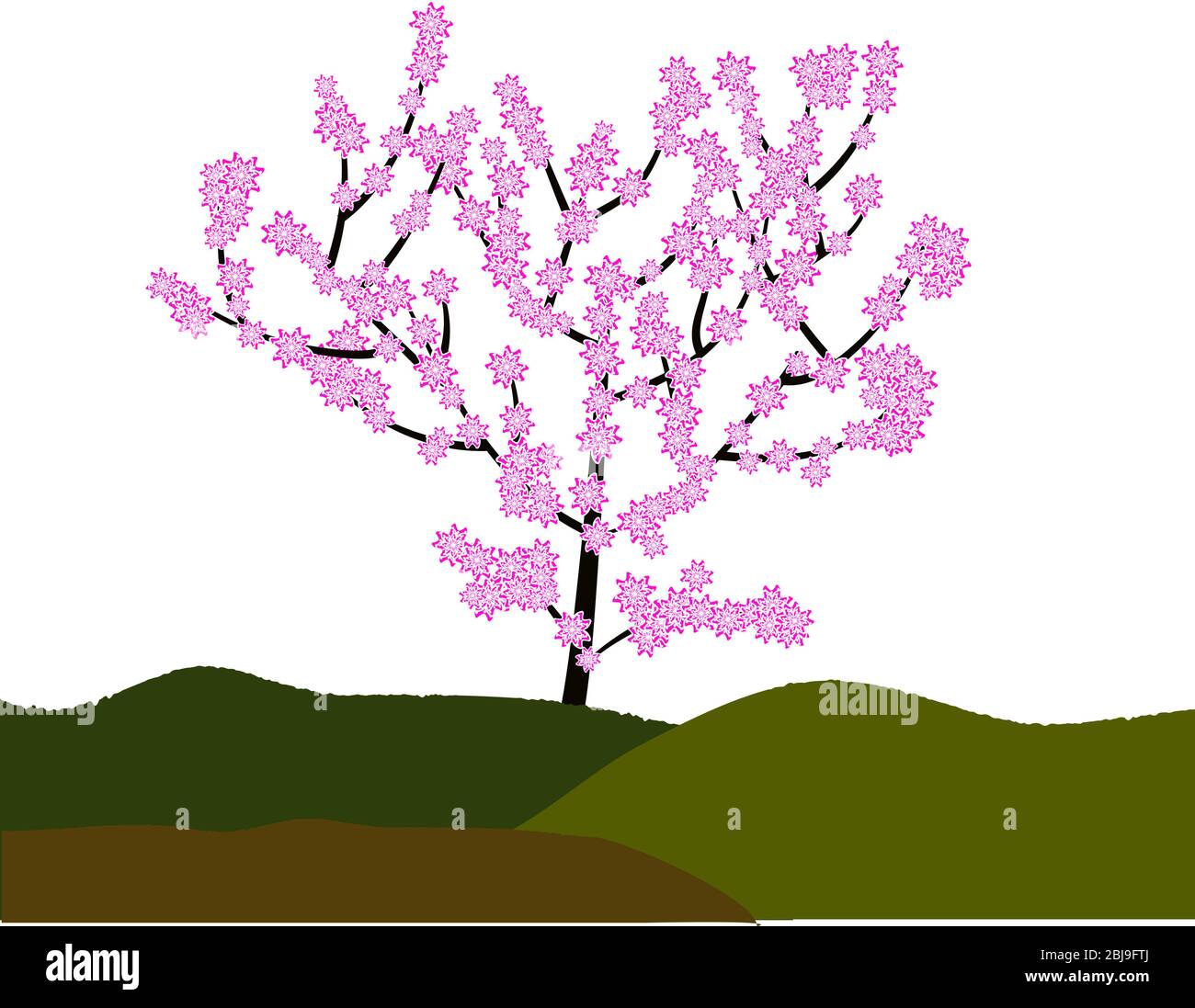 Sakura blossom in beautiful Stock Vector Images - Alamy