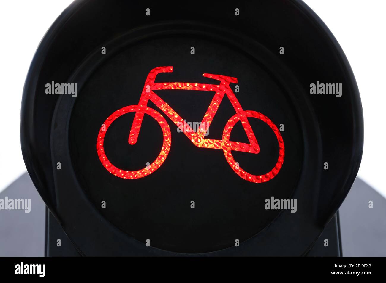 Red bicycle traffic light Stock Photo - Alamy
