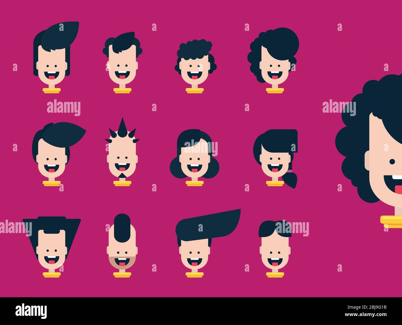 Face cute young woman Stock Vector Images - Alamy