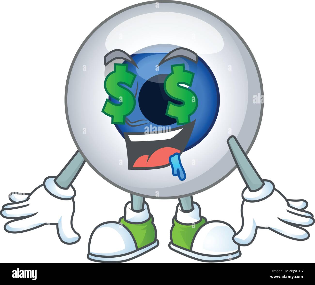 mascot character style of rich human eye ball with money eyes Stock ...