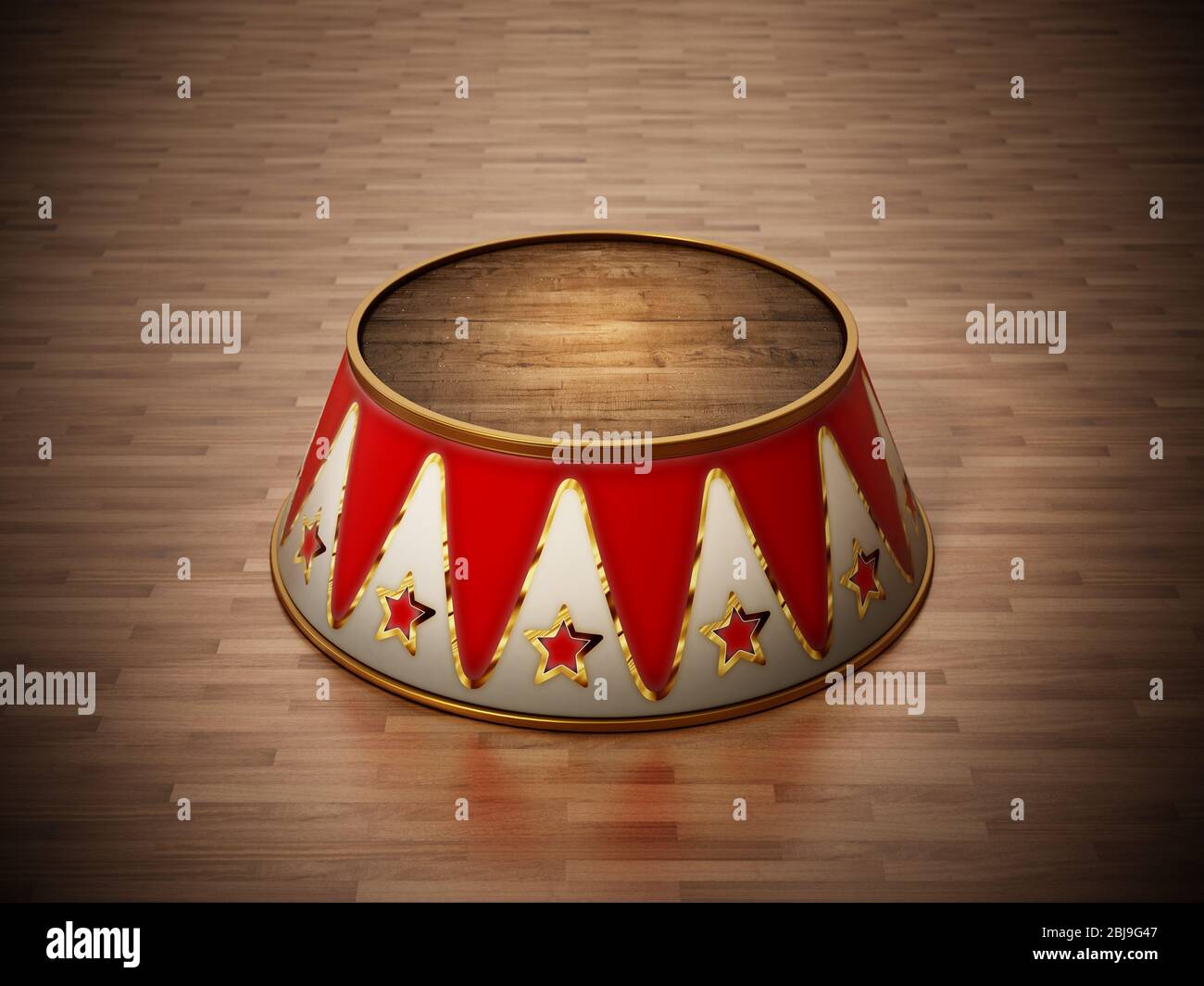 Circus arena stand on wooden background. 3D illustration Stock Photo ...