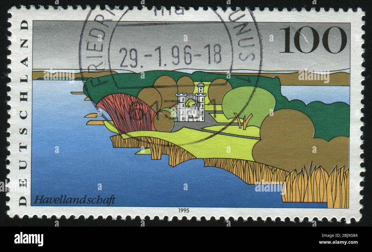 GERMANY- CIRCA 1995: stamp printed by Germany, shows Havel River ...