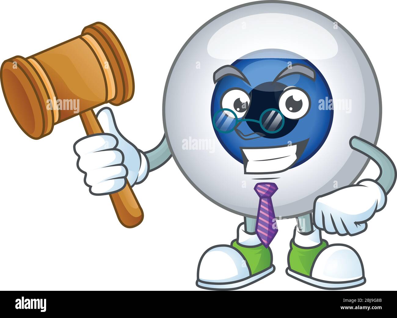 Charismatic Judge human eye ball cartoon character design with glasses ...