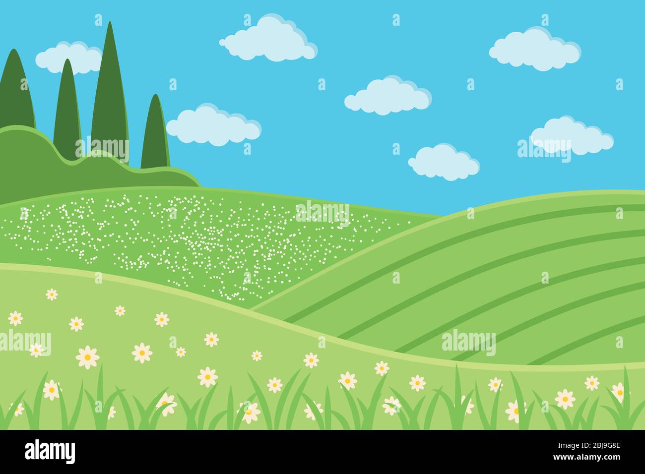 View fresh green grass trees Stock Vector Images - Alamy