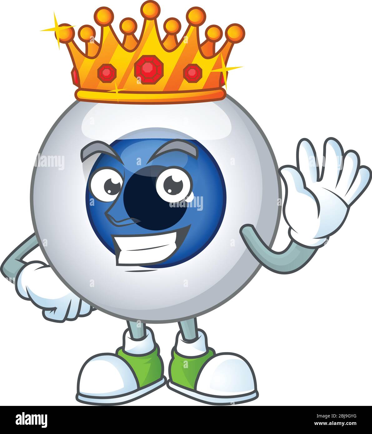 The Charismatic King of human eye ball cartoon character design wearing ...