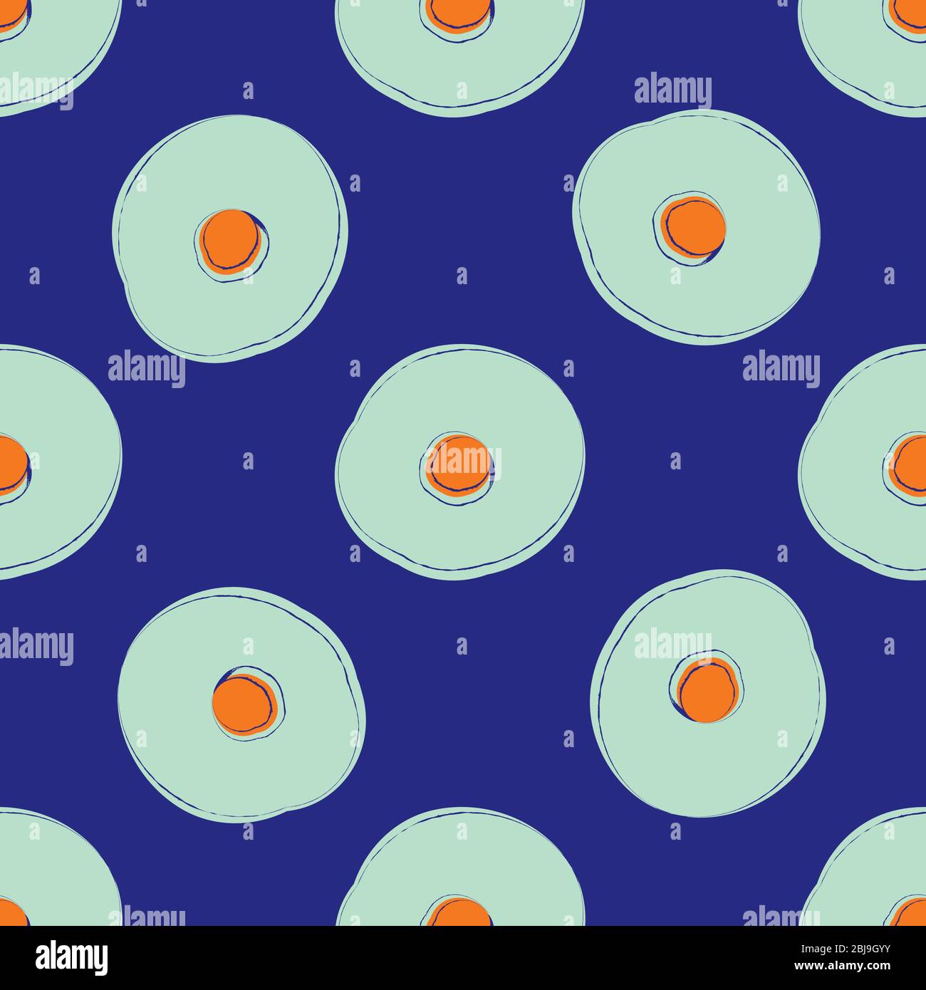 Scribbled ink line circle vector seamless pattern background. Minimal ...