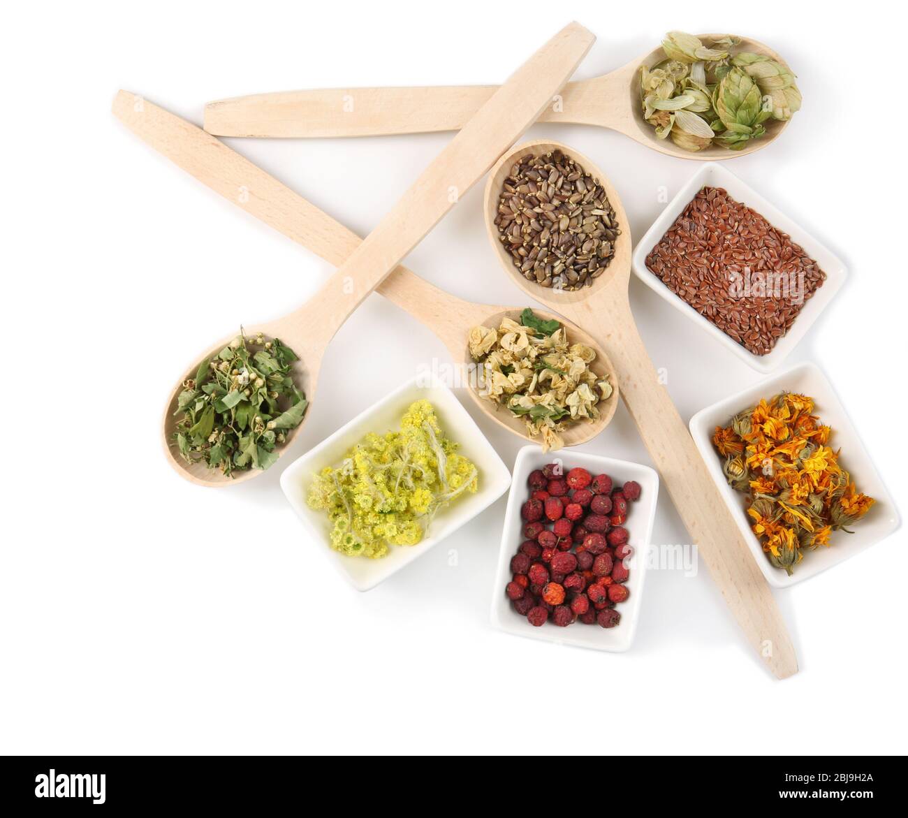 Natural flower and herb selection Stock Photo - Alamy