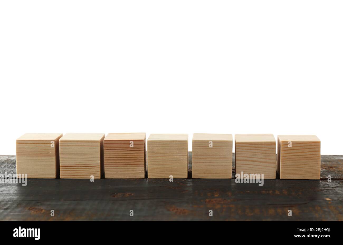 Blank wooden blocks on a white background Stock Photo - Alamy
