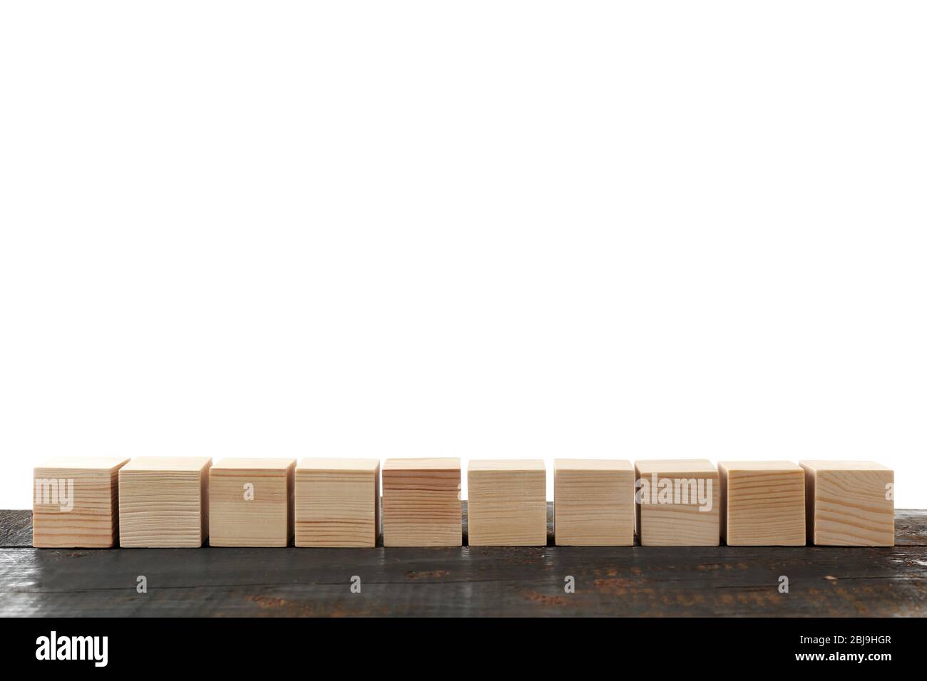 Blank wooden blocks on a white background Stock Photo - Alamy