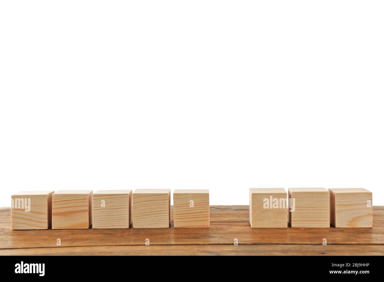Blank wooden blocks on a white background Stock Photo - Alamy