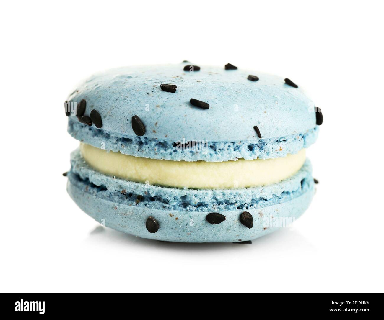 Tasty color macaron isolated on white Stock Photo - Alamy