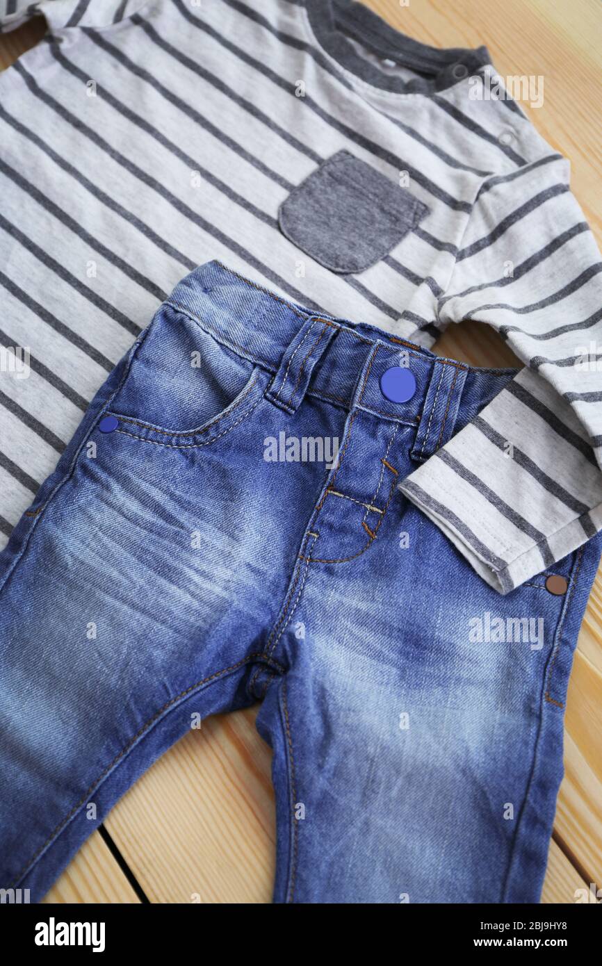 New baby clothes, closeup Stock Photo - Alamy