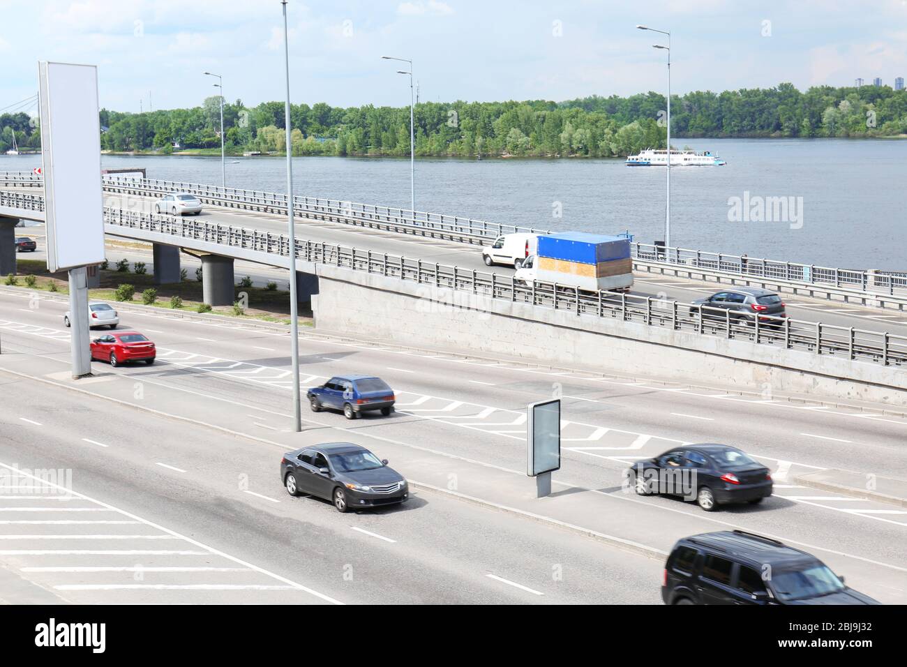 Cars on bridge Stock Photo - Alamy