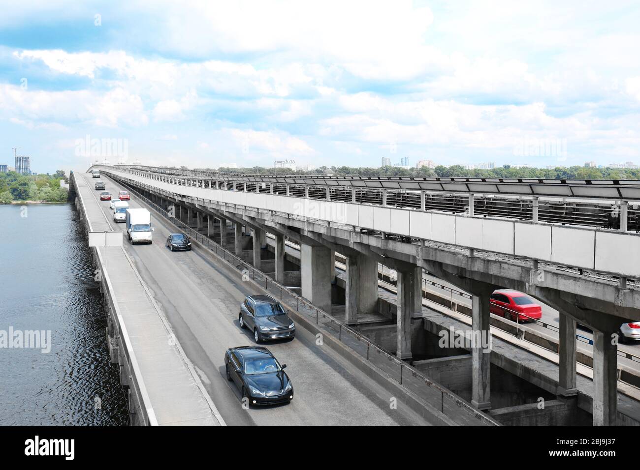 Cars on bridge Stock Photo - Alamy