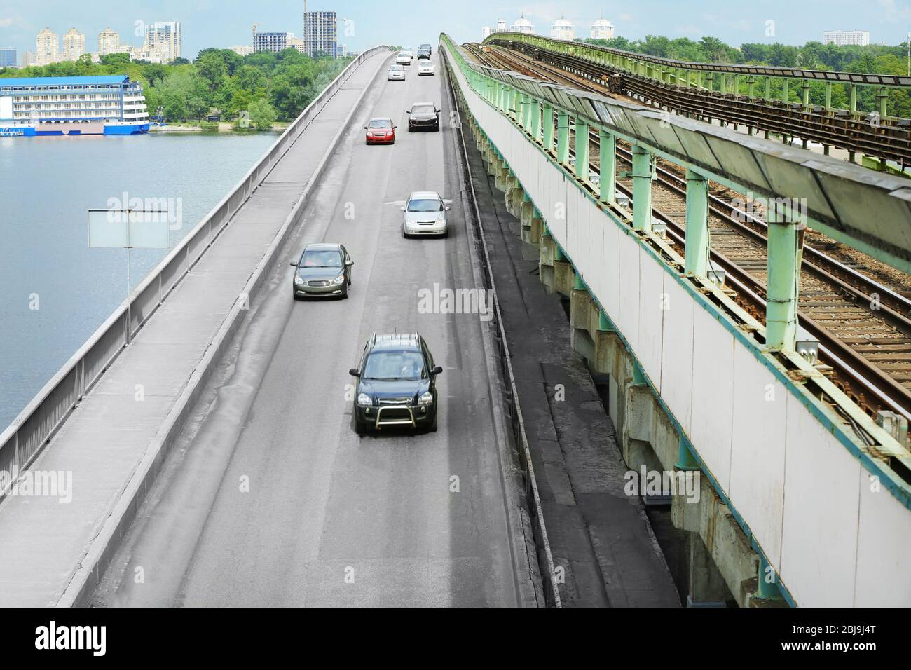 Cars on bridge Stock Photo - Alamy