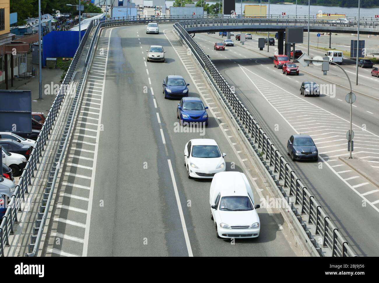 Cars on bridge Stock Photo - Alamy