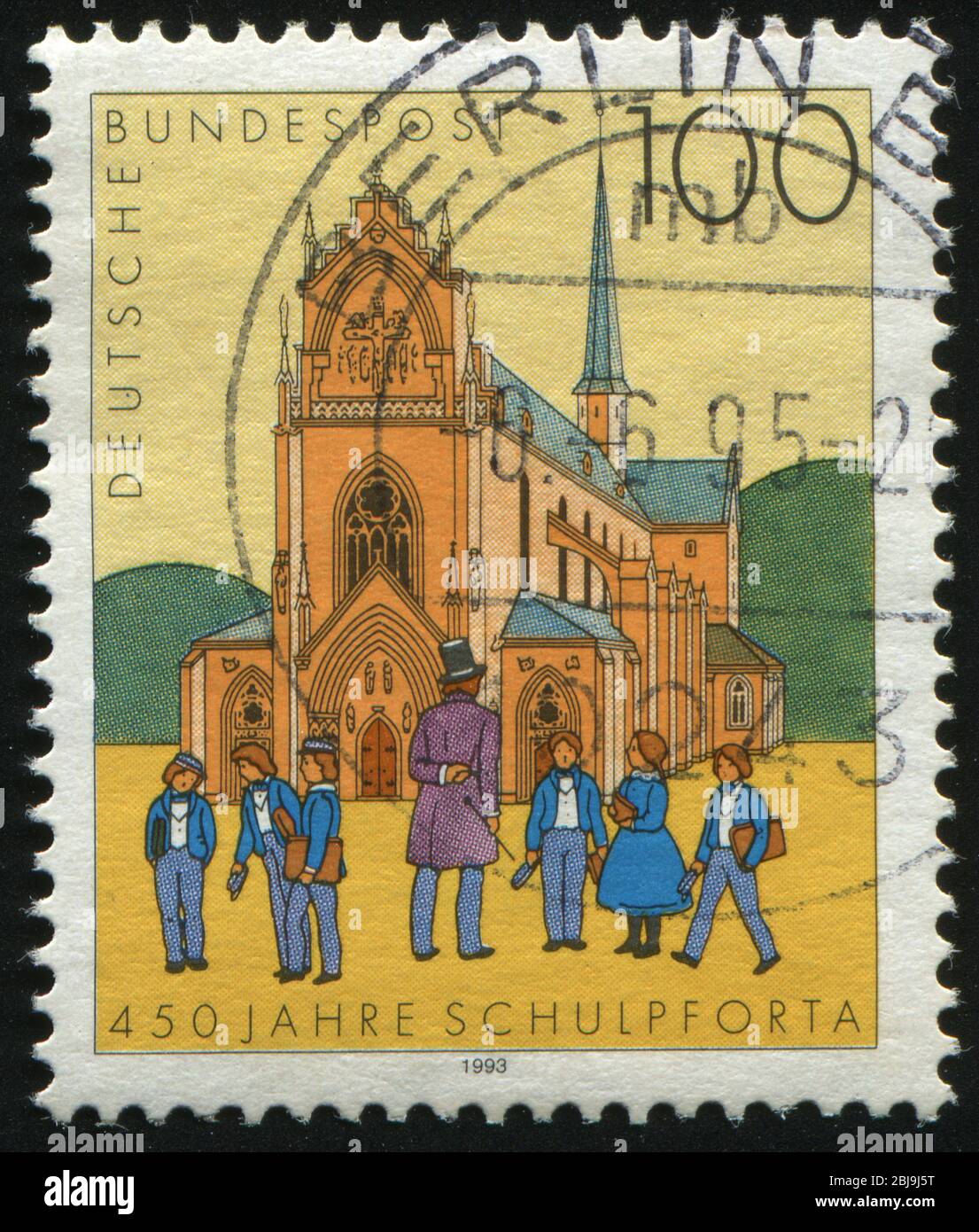 GERMANY- CIRCA 1993: stamp printed by Germany, shows Schulpforta School ...
