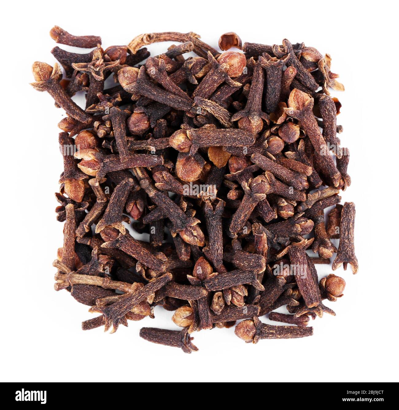 Square of cloves spice on white background Stock Photo - Alamy