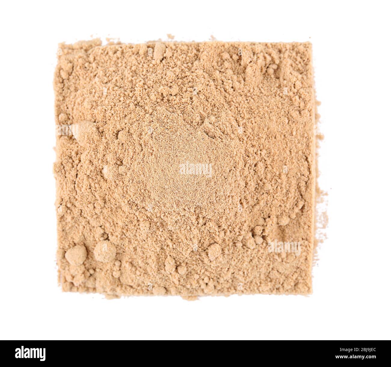 Square of powdered ginger on white background Stock Photo - Alamy