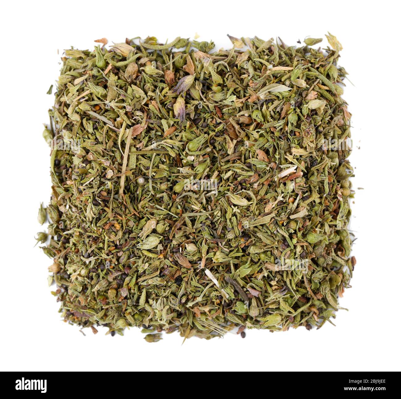 Square of dried tarragon on white background Stock Photo - Alamy