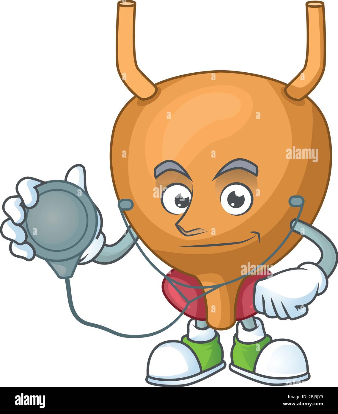 A dedicated Doctor bladder Cartoon character with stethoscope Stock ...
