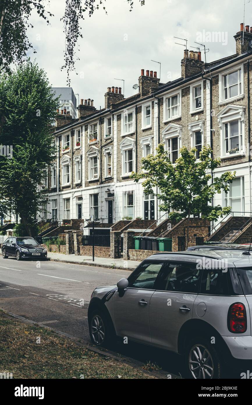 London/UK-30/07/18: a row of typical British Georgian terrace houses ...
