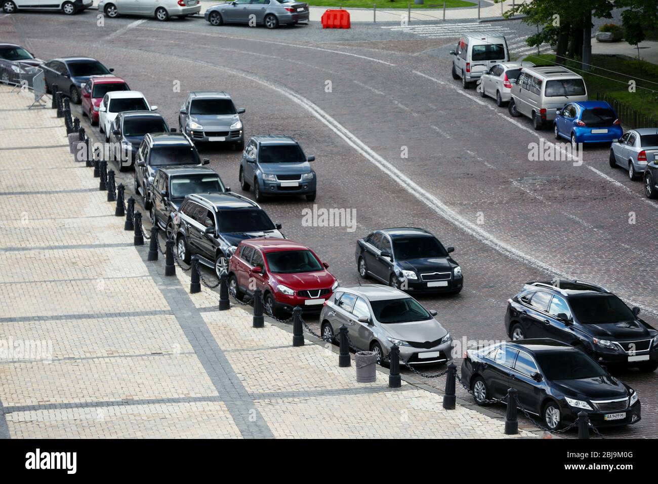 Traffic jam in city street road Stock Photo - Alamy