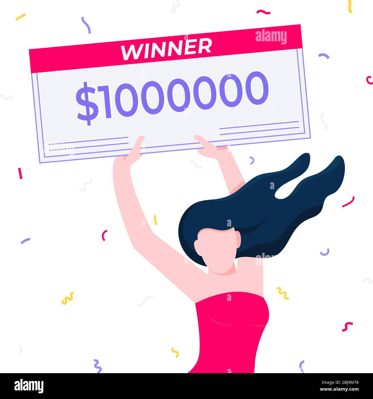 Bank cheque prize cartoon lucky hi-res stock photography and images - Alamy