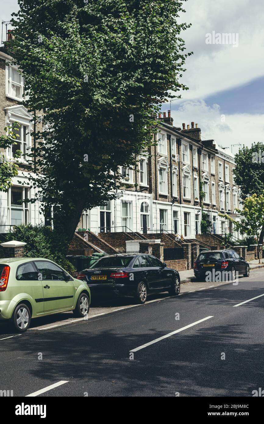 London/UK-30/07/18: a row of typical British Georgian terrace houses ...