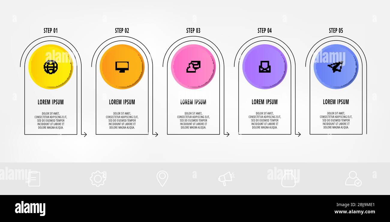 Vector template circle infographics. Business concept with 5 options ...