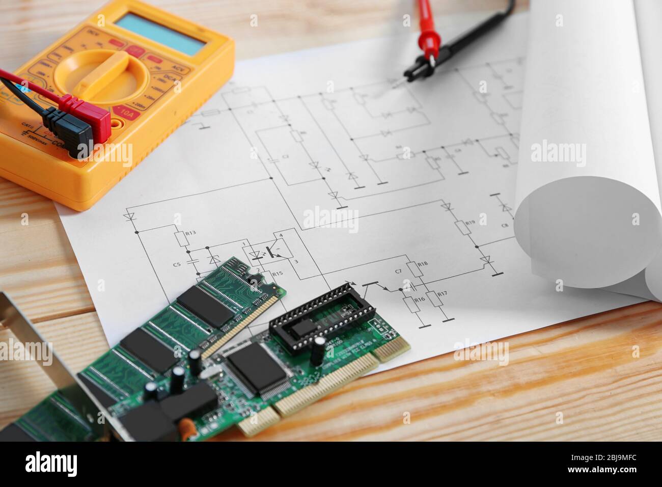 Electrician working electric scheme hi-res stock photography and images ...