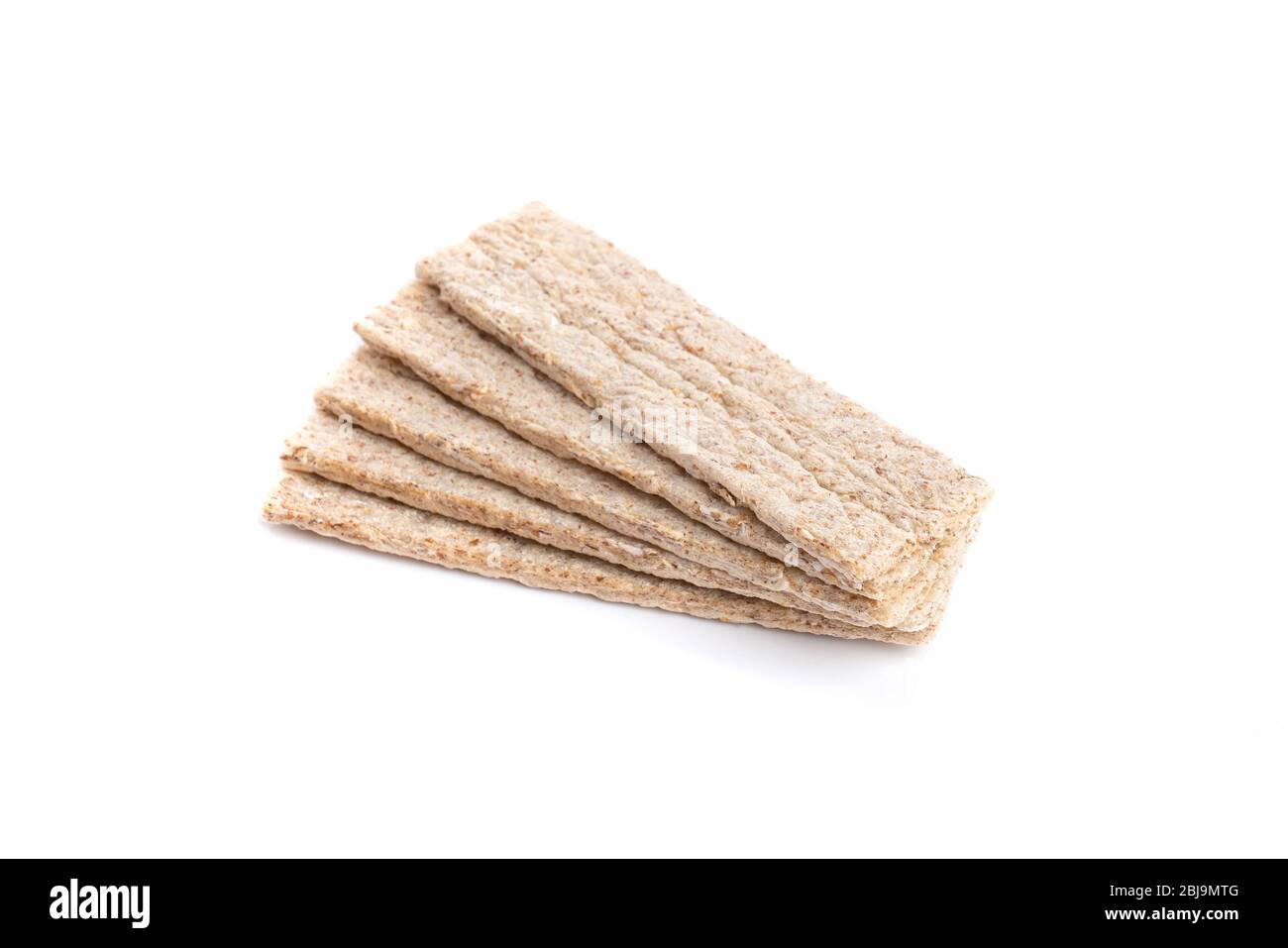 Five pieces of crispbread isolated on white background Stock Photo - Alamy